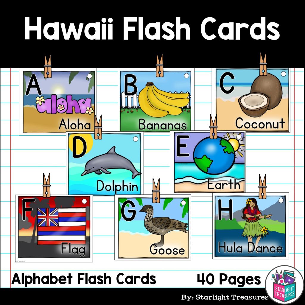 Alphabet Flash Cards for Early Readers - State of Hawaii | Made By Teachers