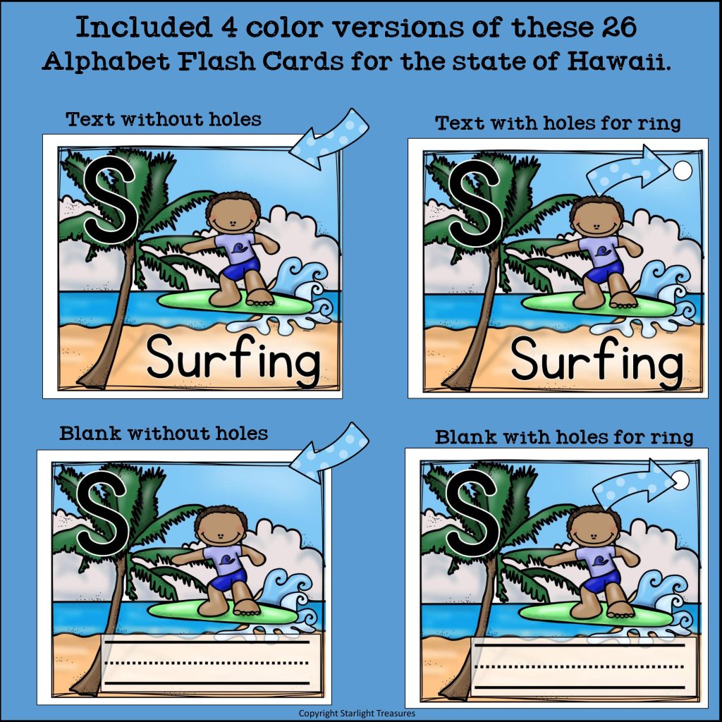 Alphabet Flash Cards for Early Readers - State of Hawaii | Made By Teachers