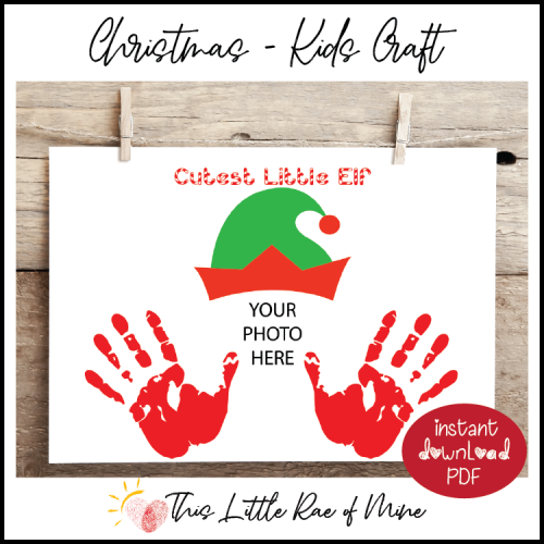 Cutest Little Elf - Merry Christmas - Santa Helper - handprint art ...