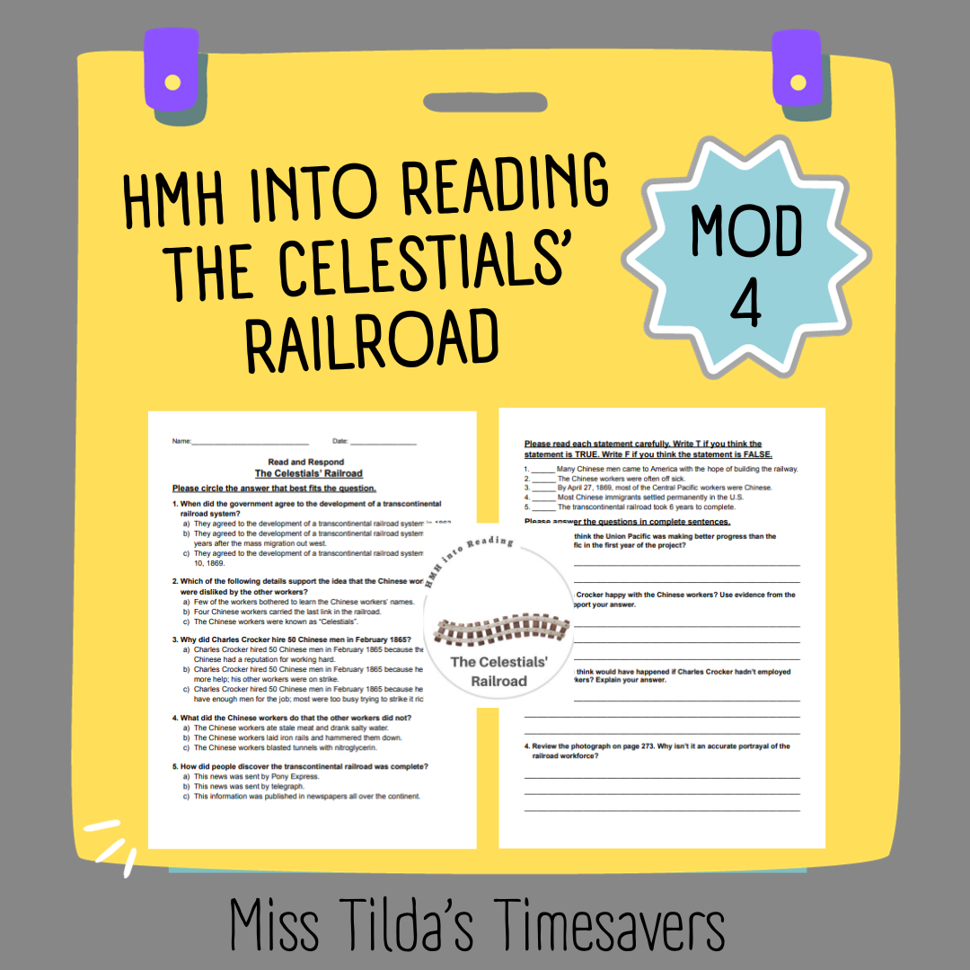 The Celestials' Railroad - Grade 5 HMH Into Reading (Module 4) | Made ...