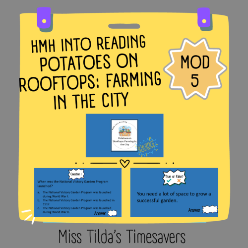Potatoes on Rooftops: Farming in the City Quiz - Grade 5 HMH into ...
