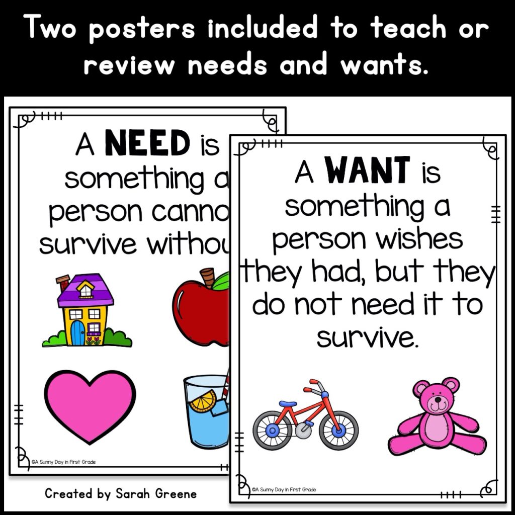 Needs and Wants Sorting Activity | Made By Teachers