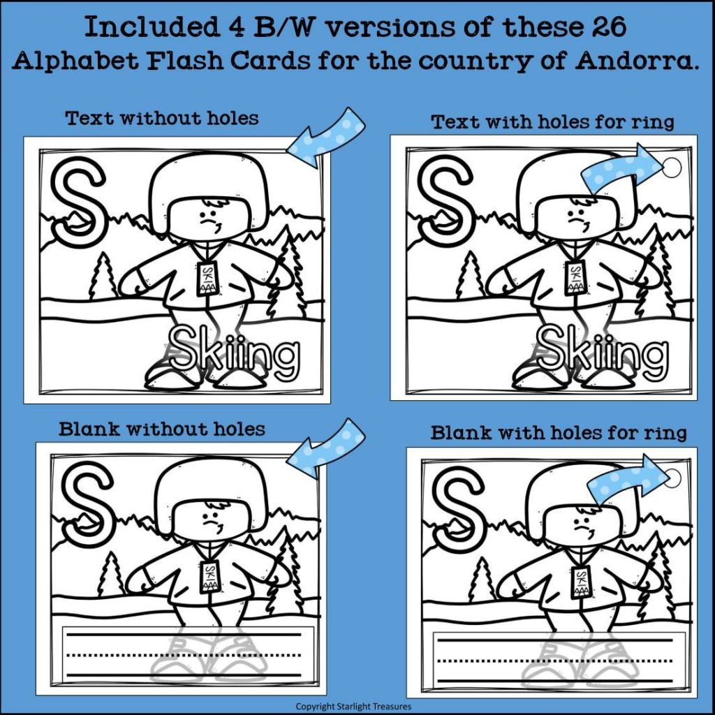 Alphabet Flash Cards for Early Readers - Country of Andorra | Made By ...