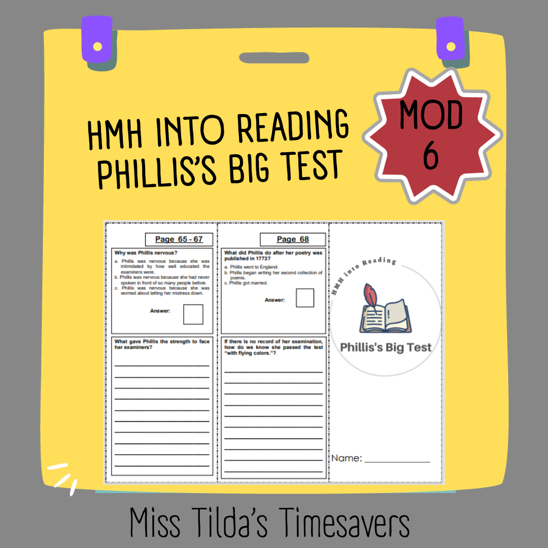 Thunder Rose Quiz - Grade 4 HMH into Reading - Made By Teachers