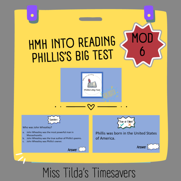 Phillis's Big Test Quiz - Grade 5 HMH into Reading - Made By Teachers