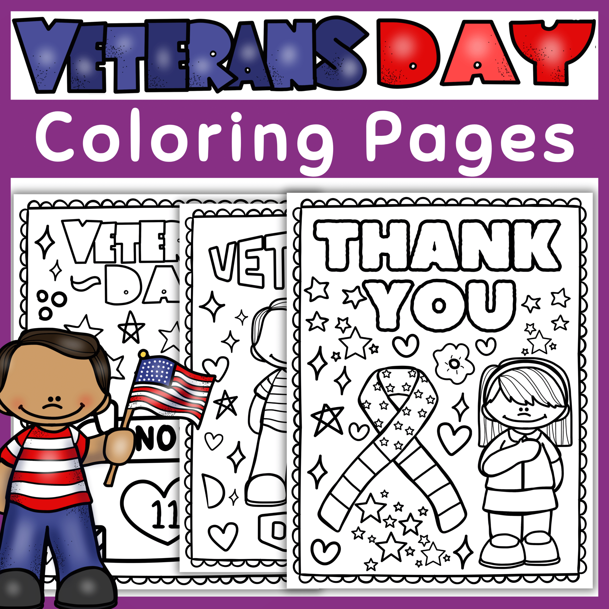 Veterans Day Coloring Pages Sheets | ART ACTIVITY - Made By Teachers