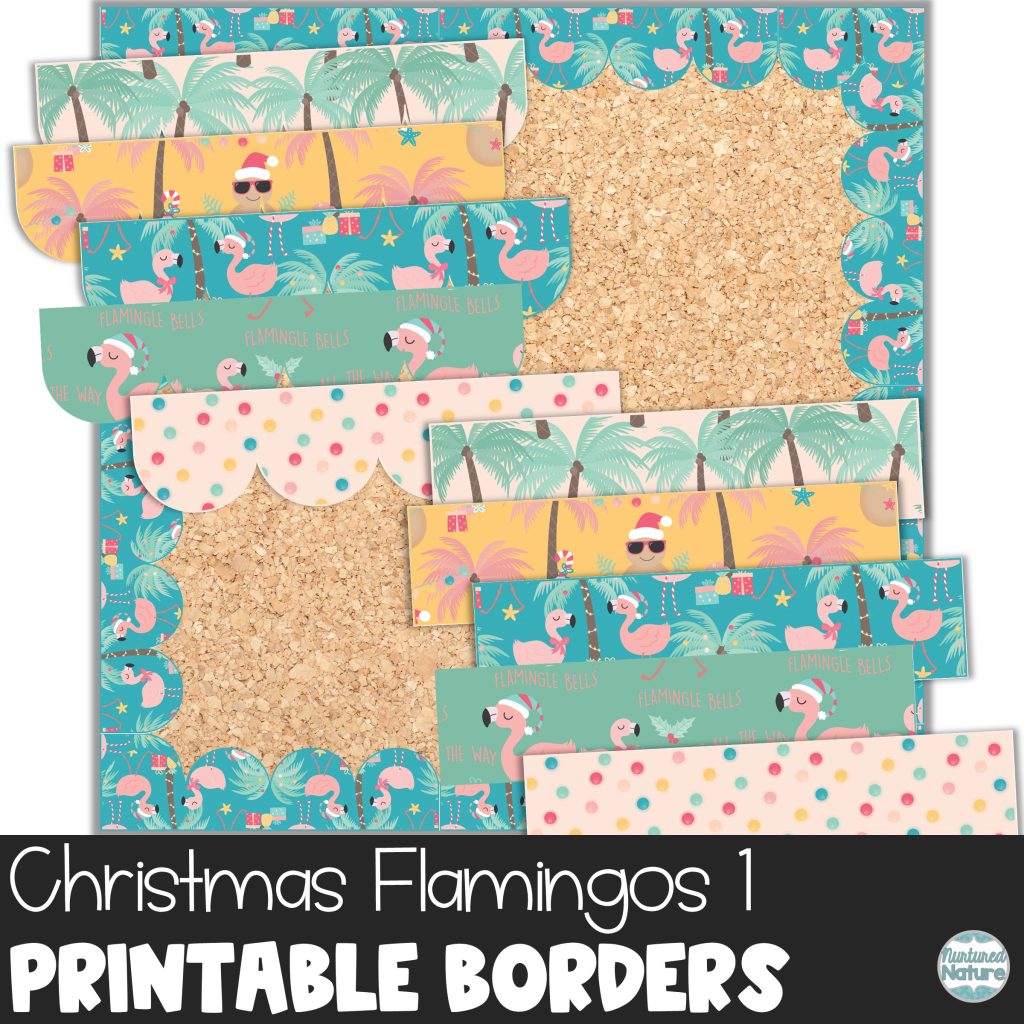 Christmas Bulletin Board Borders Printable for December – Flamingo ...