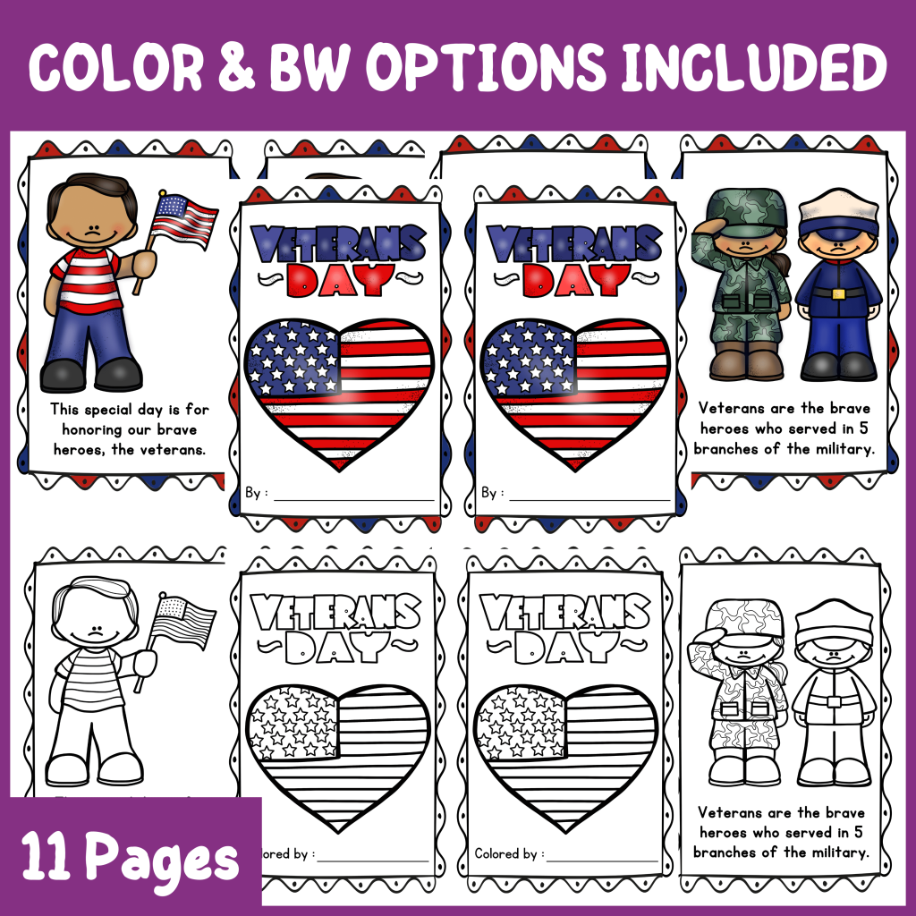 Veterans Day Emergent Readers Mini Book (No Prep) | Made By Teachers