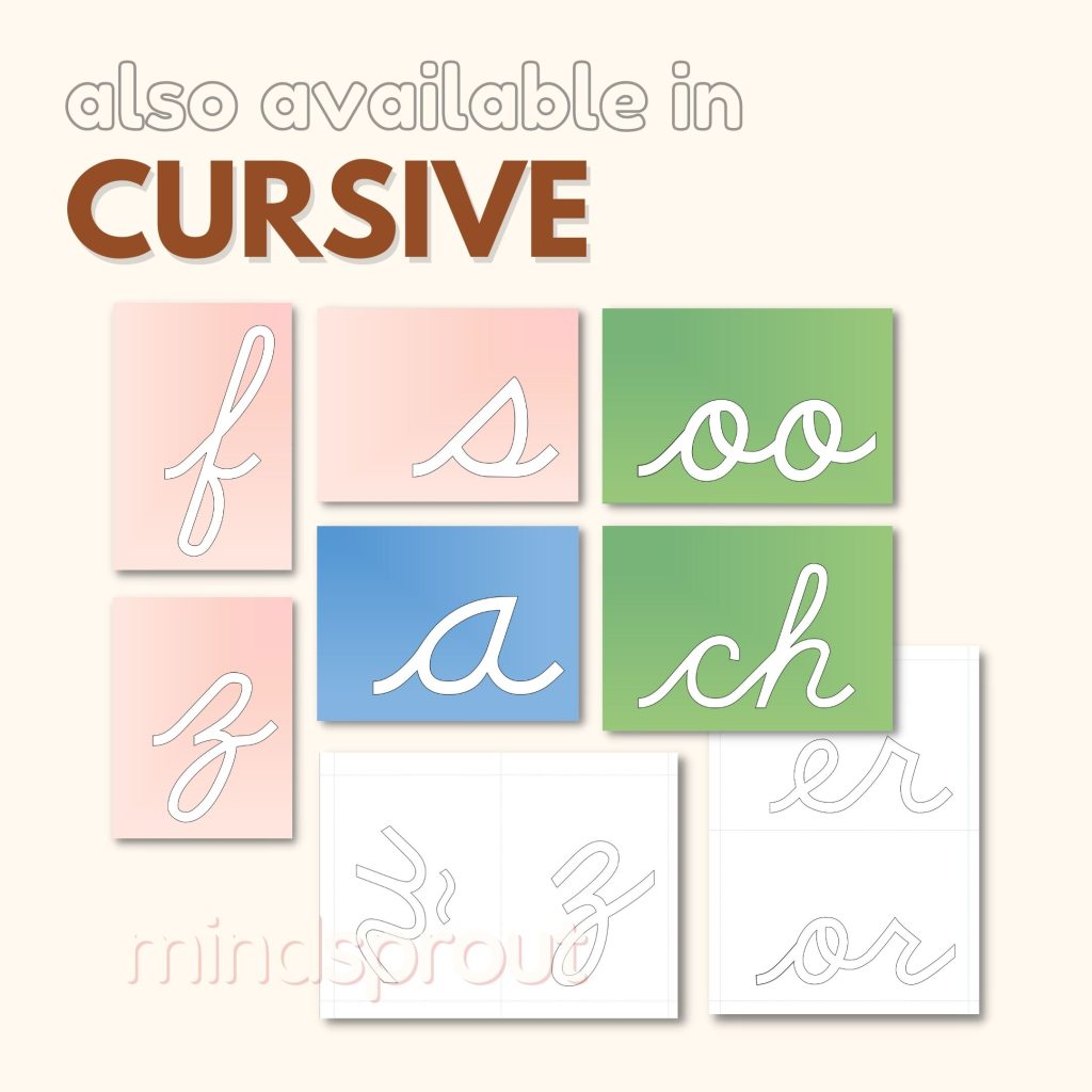 Montessori Sandpaper Letters DIY Template DNEALIAN Uppercase Lowercase ...