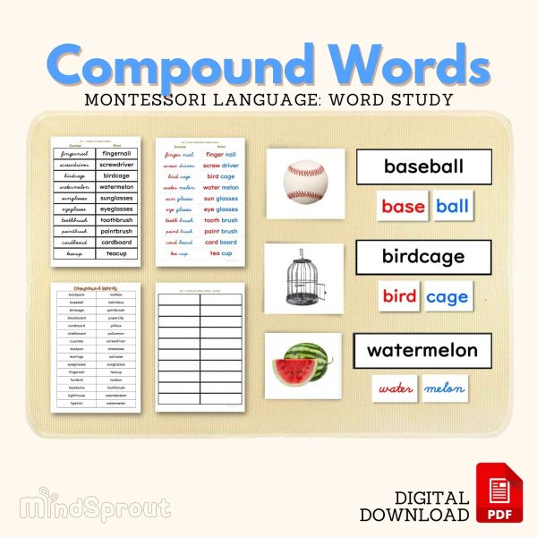 Montessori COMPOUND WORDS Word Study Montessori Language Reading and ...