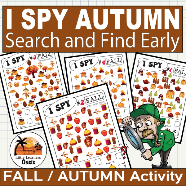 Fall "I Spy" | Autumn Themed Activity Search and Find Early - Made By ...
