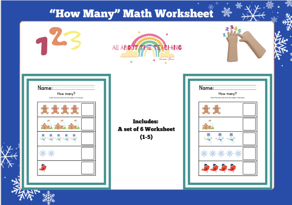 "How Many" Winter Themed Math Worksheet | Made By Teachers