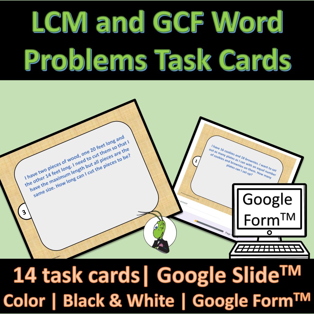 LCM and GCF Word Problems Task Cards | Made By Teachers