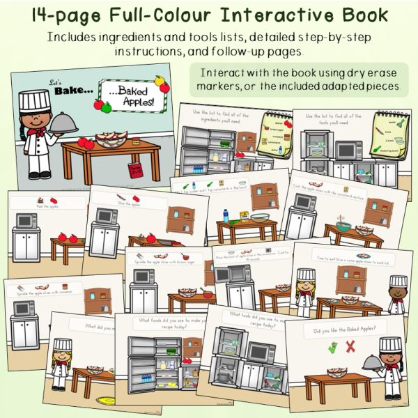 Baked Apples Visual Recipe Adapted Books and Worksheets | Made By Teachers