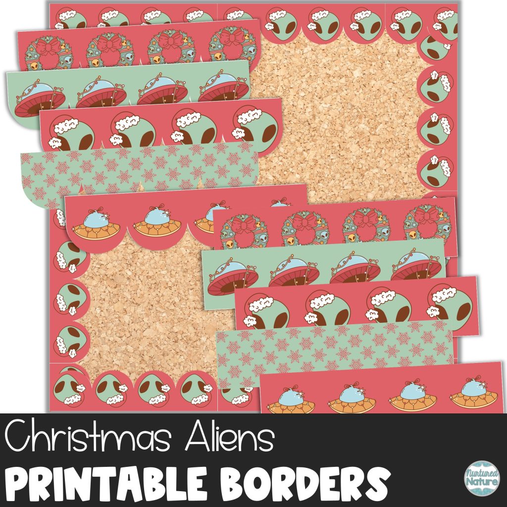 Christmas Bulletin Board Borders - Printable Alien and UFO Space Theme ...