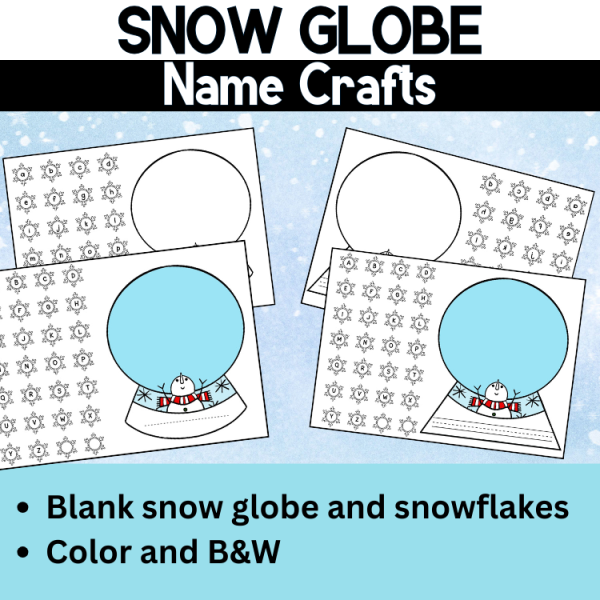 Snow Globe Craft - Winter Snow Globe Name Craft - Snowglobe - Winter ...