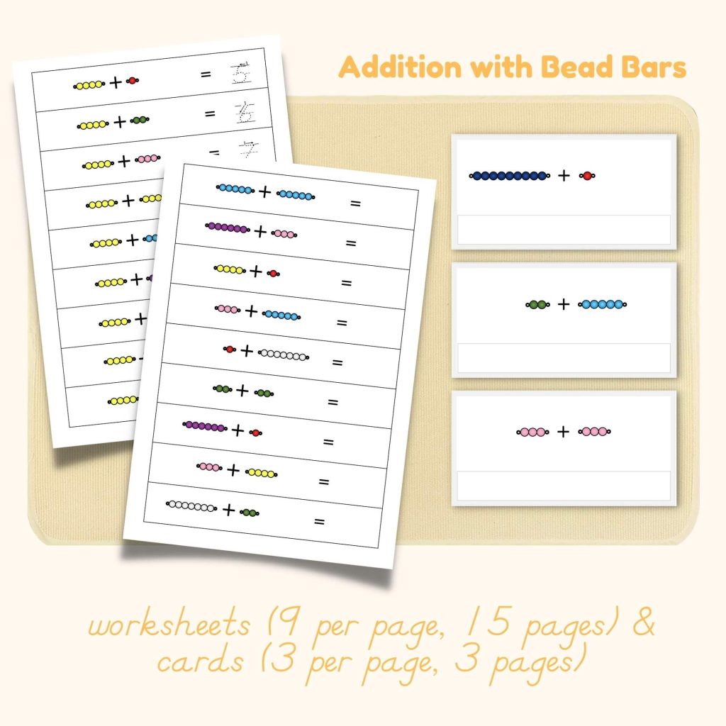 ADDITION with Bead Bars & Number Rods Montessori Math Material ...