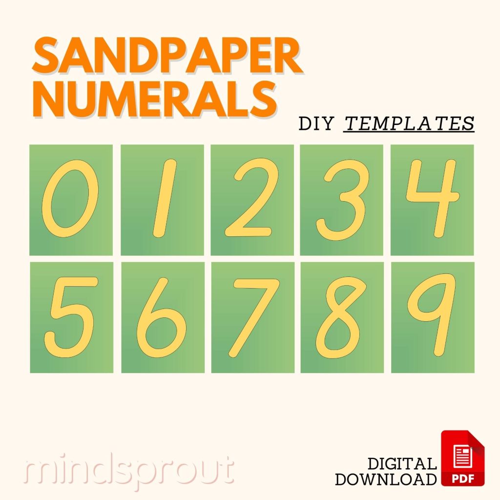 Montessori Sandpaper Number DIY Template Montessori Math Material ...