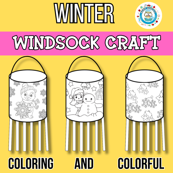 Winter Activities Crafts Windsock |Winter Art Project| Hanging Windsock ...