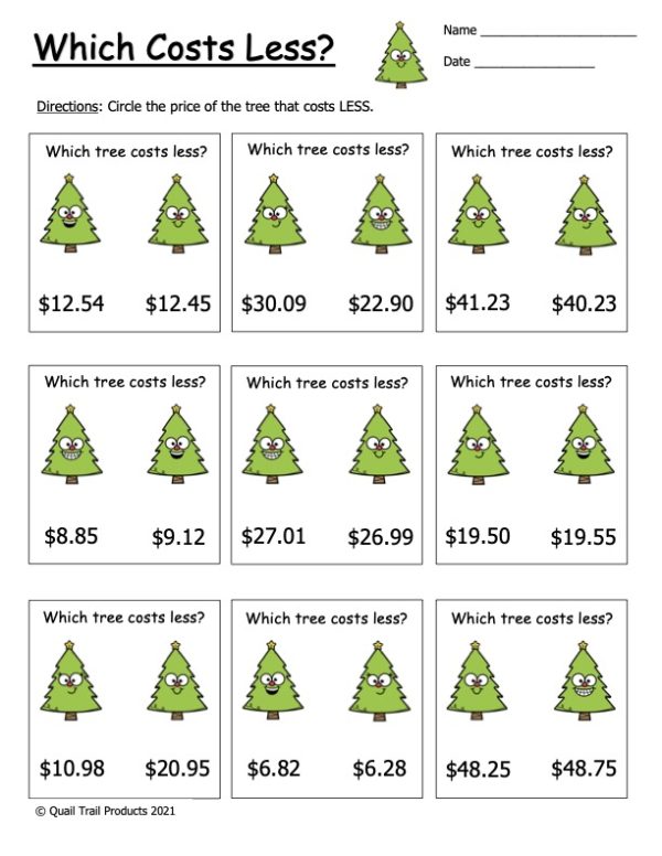 Counting Money Worksheets | Christmas Tree Theme - Made By Teachers
