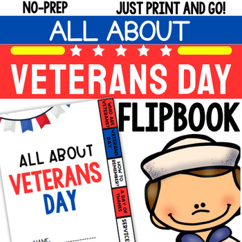 Veterans Day Activities - Reading Writing Flipbook Craft - November ...