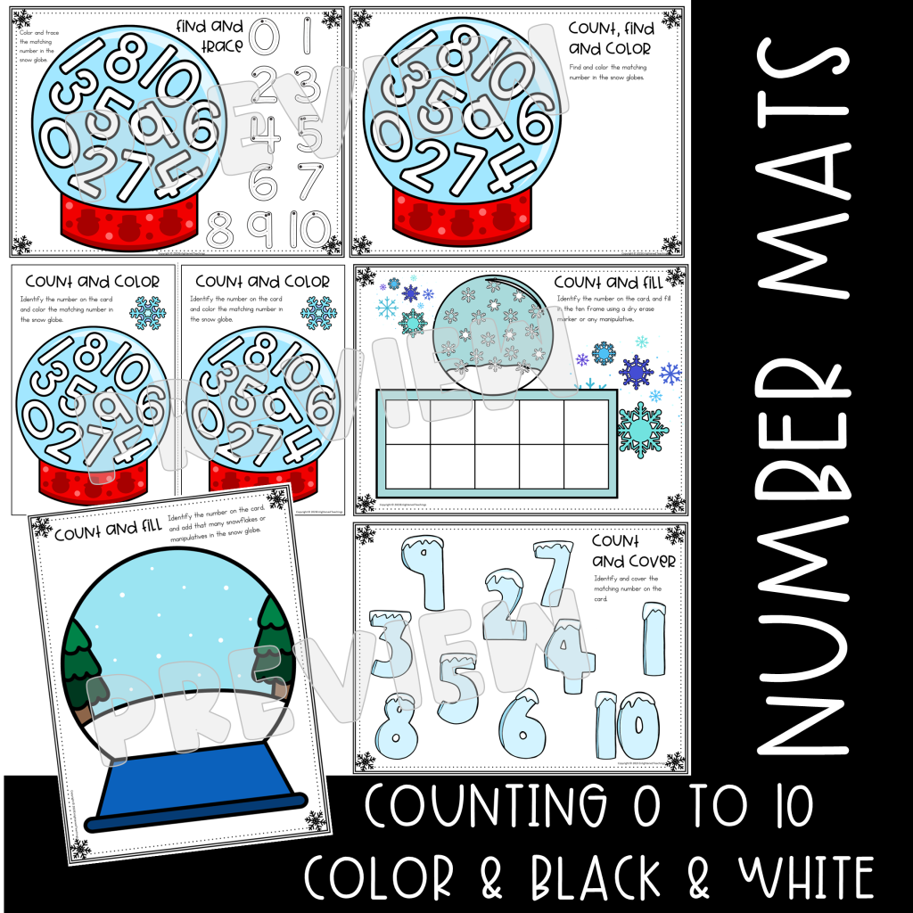 Winter Number & Winter Letter Mats BUNDLE Winter Counting Winter ...