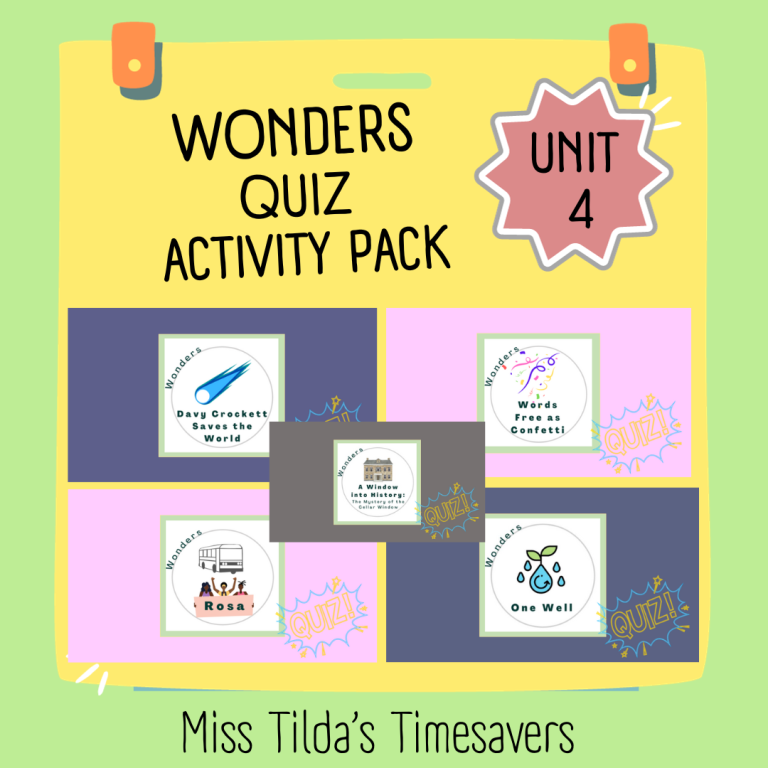 Grade 5 Wonders Quiz: Unit 4 - Made By Teachers