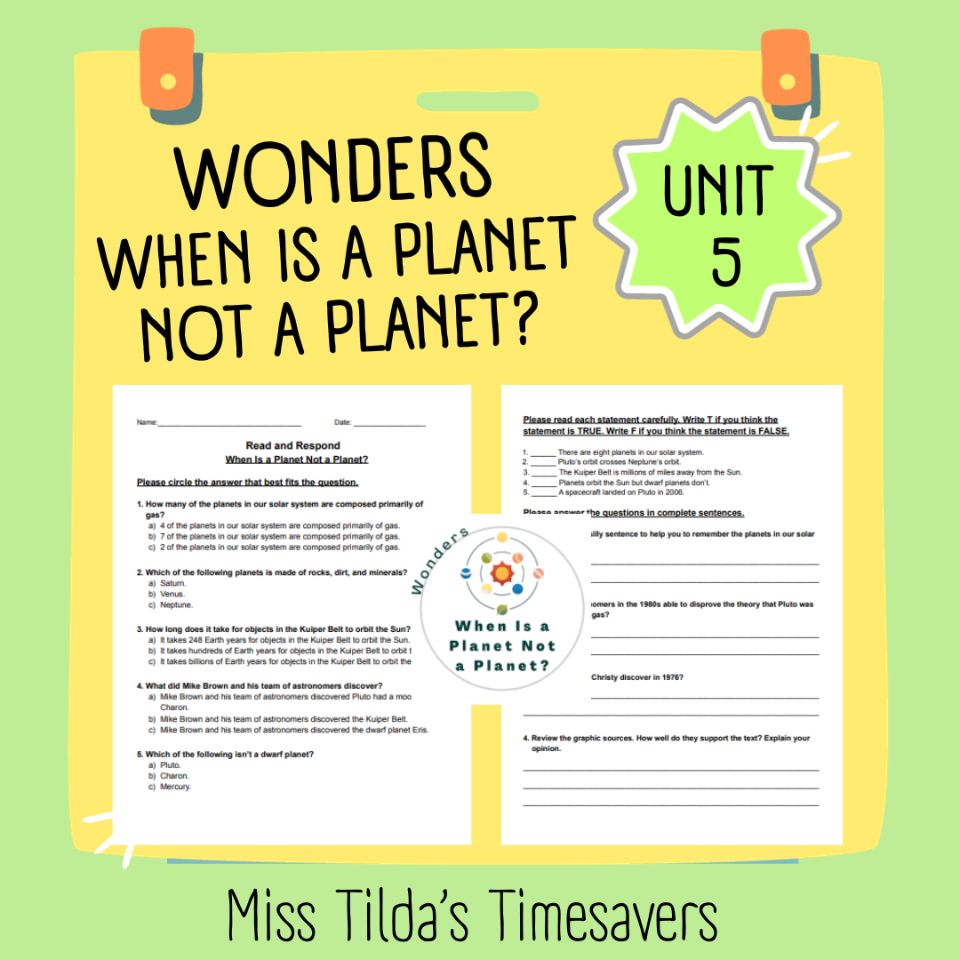 from Planet Earth - Read and Respond myView Literacy 4 - Made By Teachers