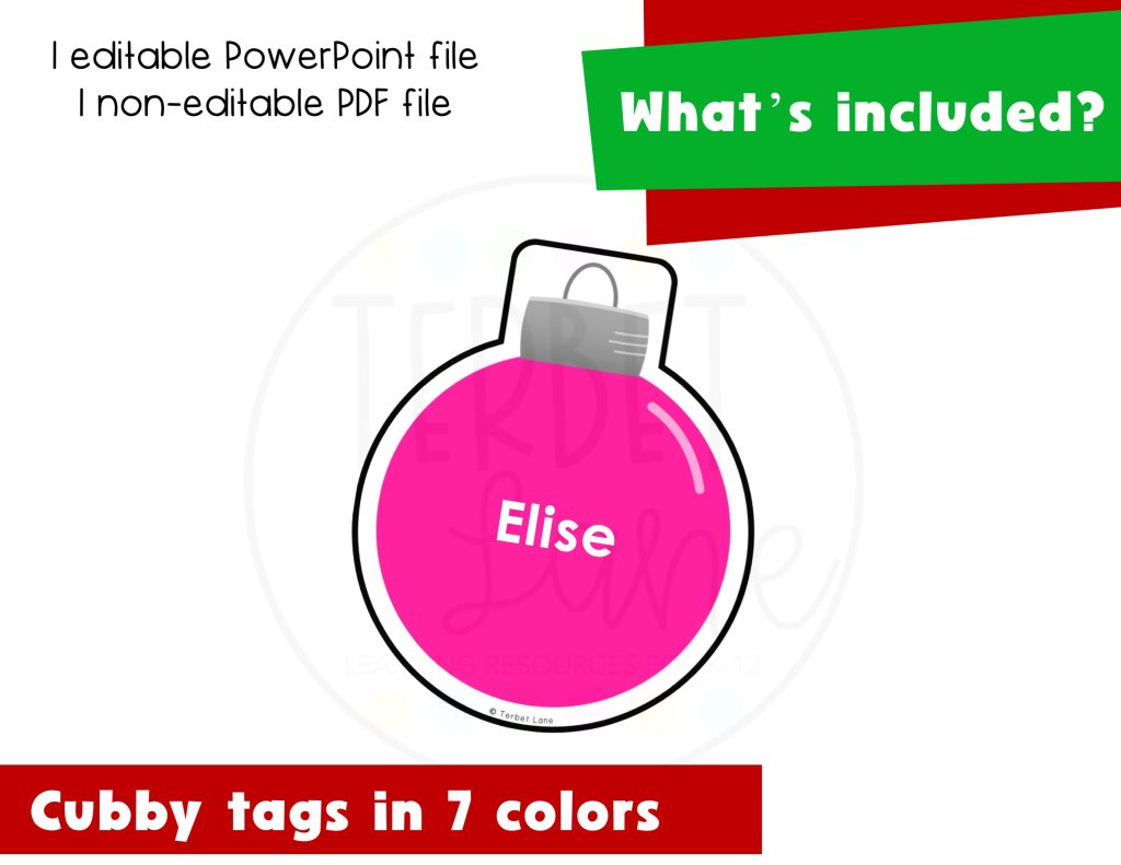Editable Christmas Ornament Cubby Tags | Locker Labels | Made By Teachers