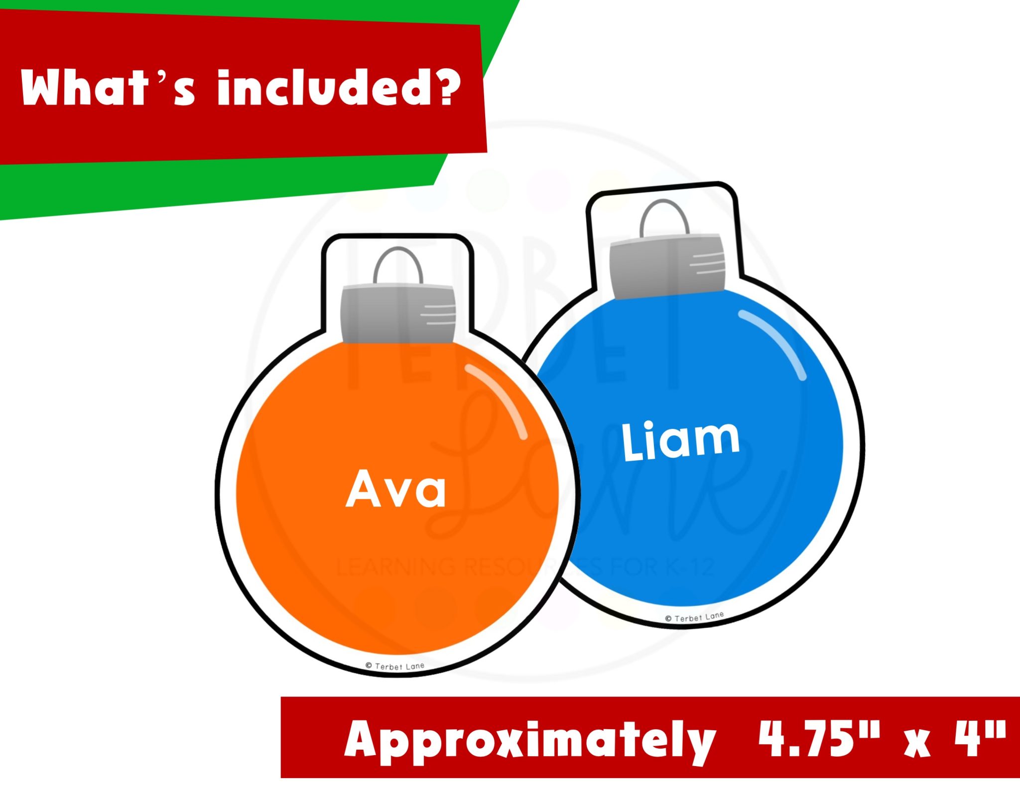 Editable Christmas Ornament Cubby Tags | Locker Labels | Made By Teachers