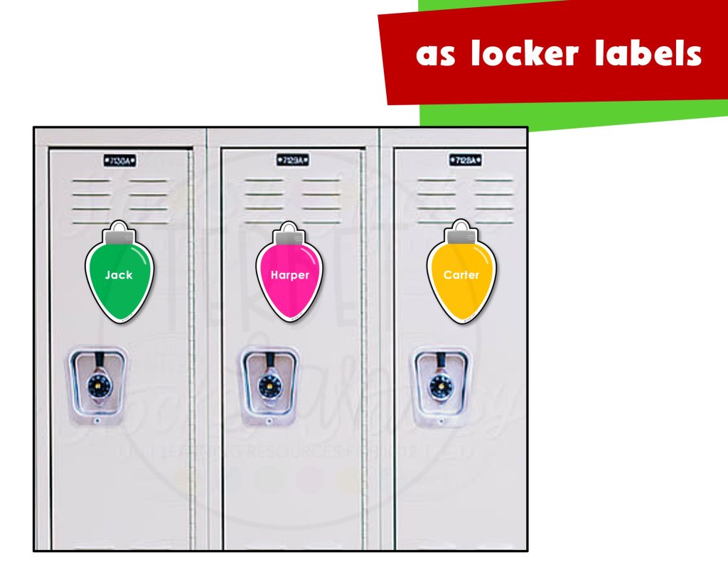 Editable Christmas Lights Cubby Tags | Locker Labels - Made By Teachers