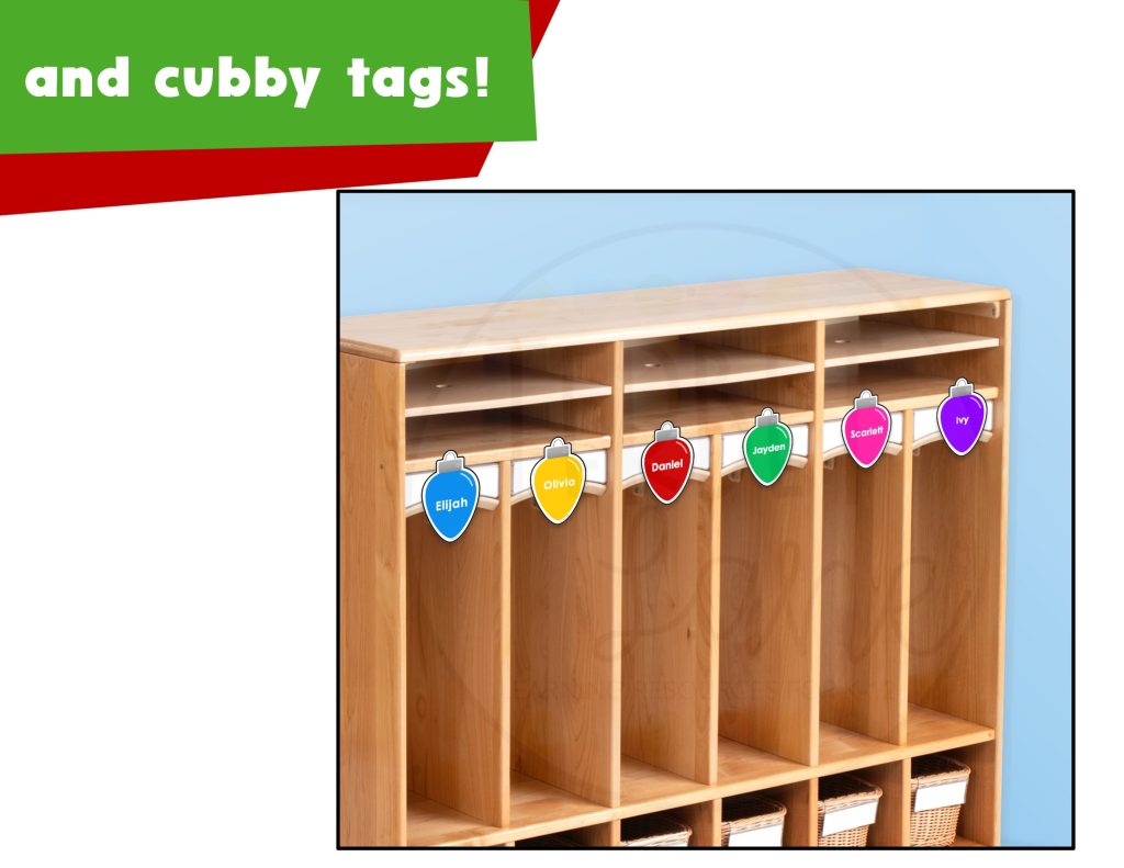 Editable Christmas Lights Cubby Tags | Locker Labels | Made By Teachers