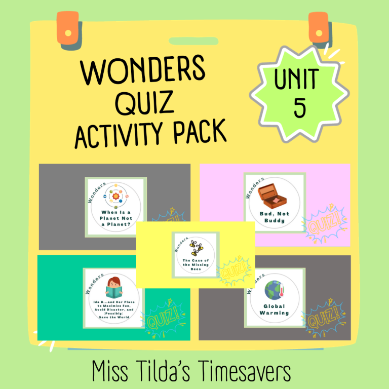 Grade 5 Wonders Quiz: Unit 5 - Made By Teachers