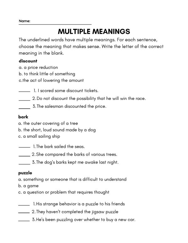 3rd Grade Vocabulary Worksheets - Made By Teachers