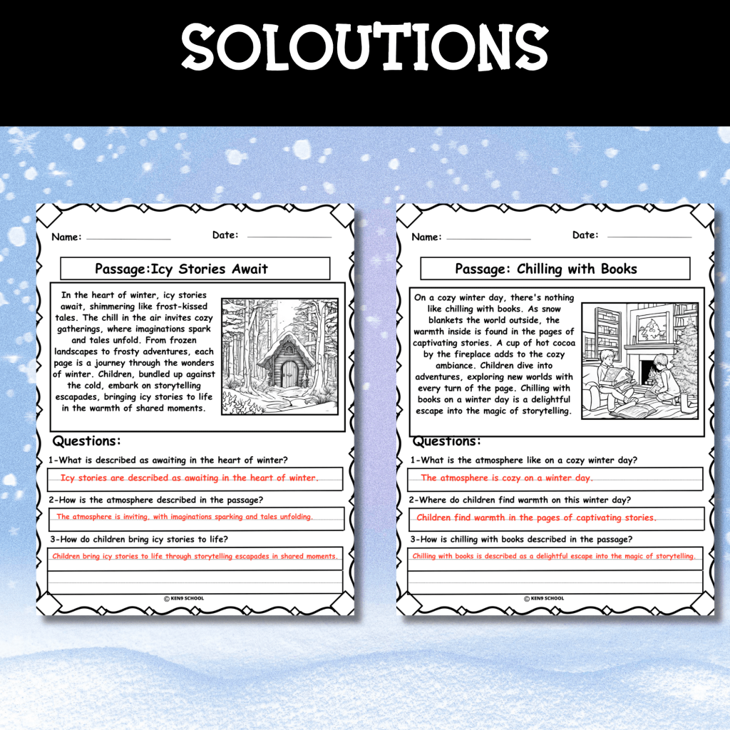 Winter Wonderland Reading Comprehension Passages and Questions | Made ...