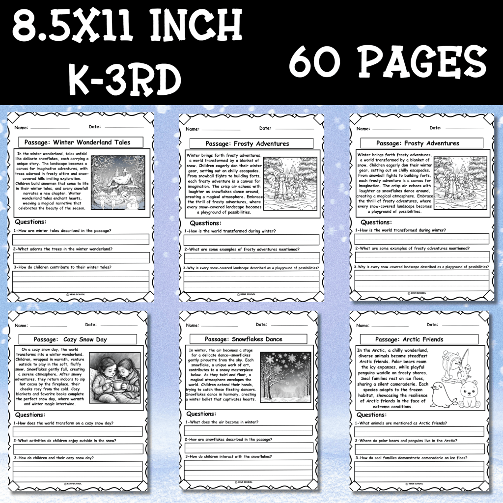 Winter Wonderland Reading Comprehension Passages and Questions | Made ...