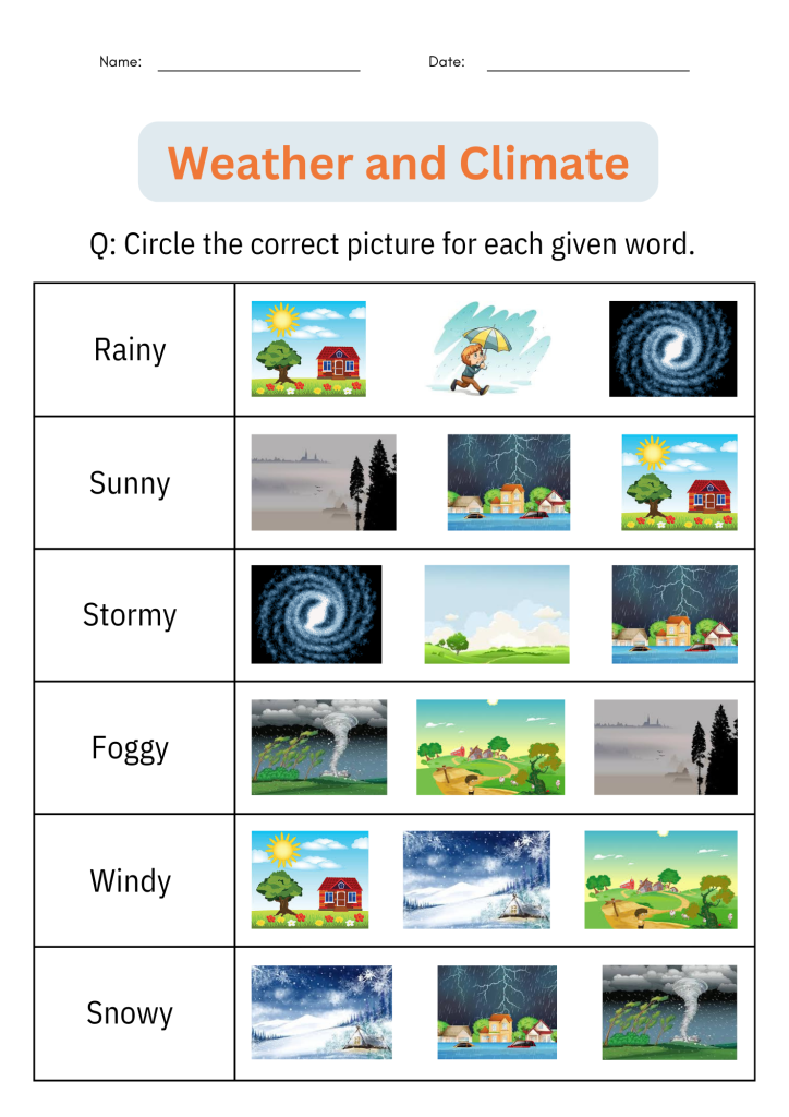 Printable Weather and Climate Activities Worksheet - Earth Science for ...