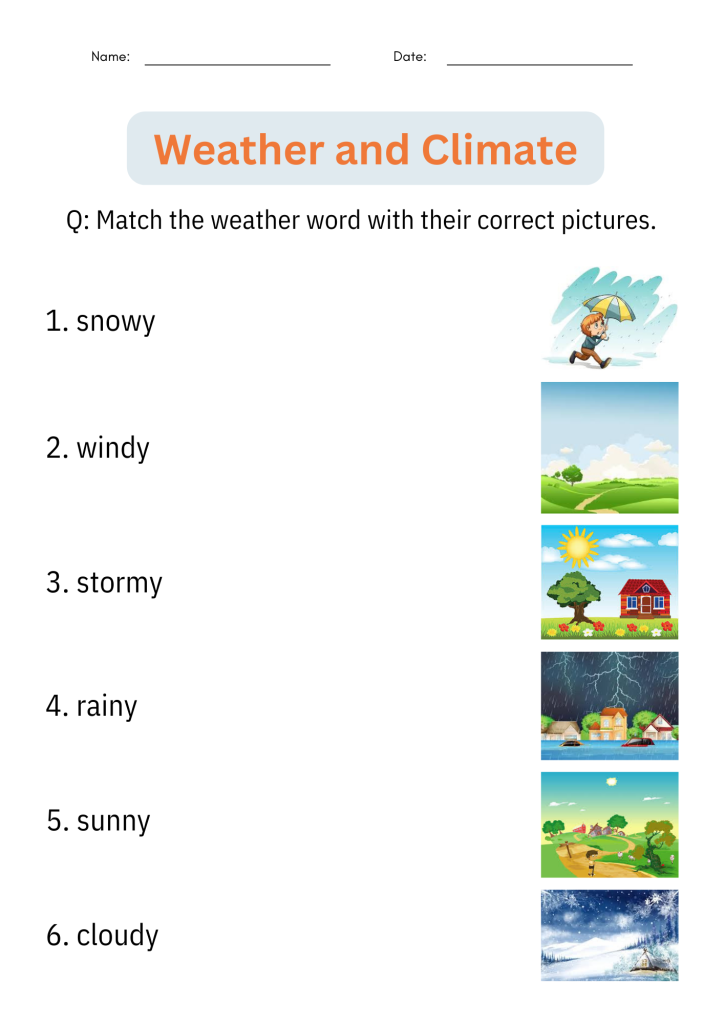 Printable Weather and Climate Activities Worksheet - Earth Science for ...