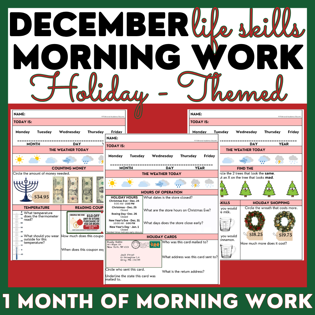 Holiday Job Postings - Functional Reading - Vocational Activities ...