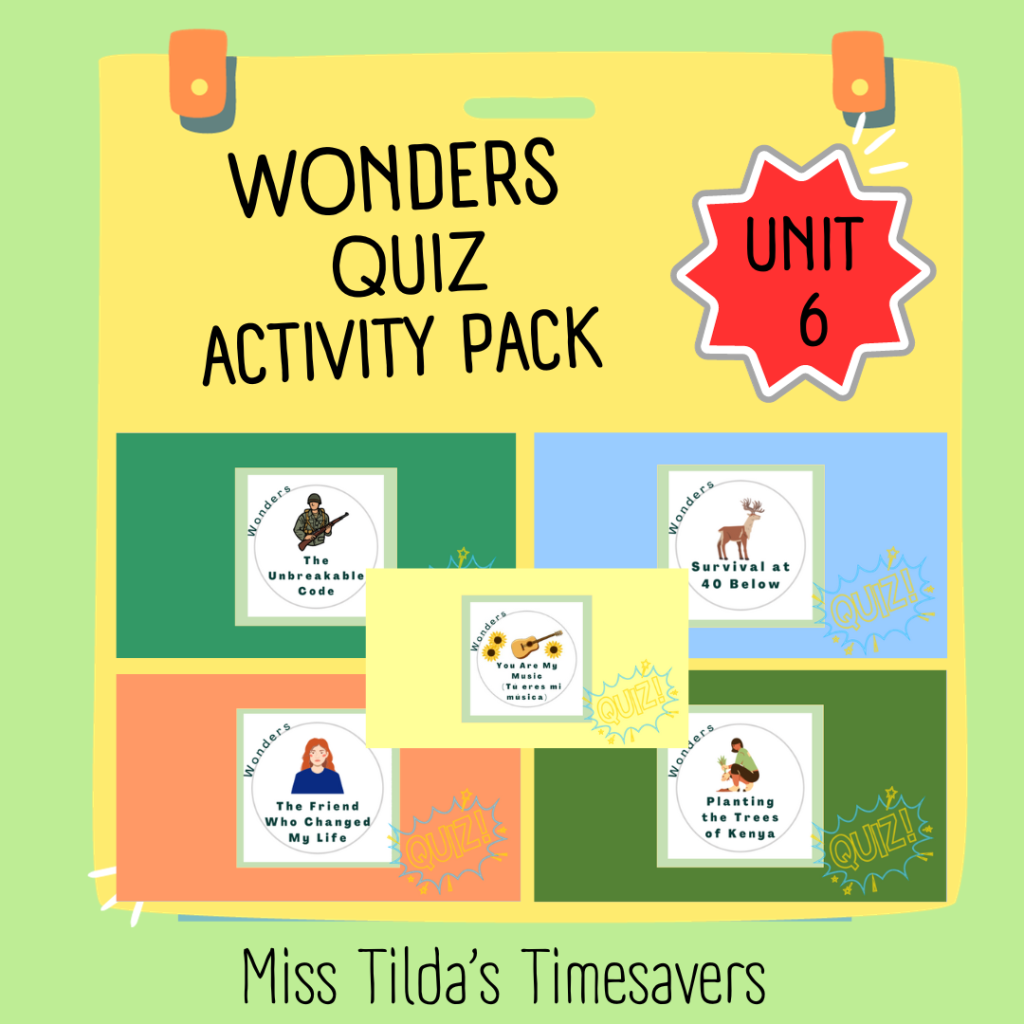 Grade 5 Wonders Quiz: Unit 6 Previous | Made By Teachers