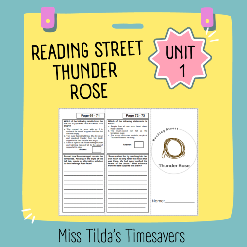 Thunder Rose - 5th Grade Reading Street - Made By Teachers