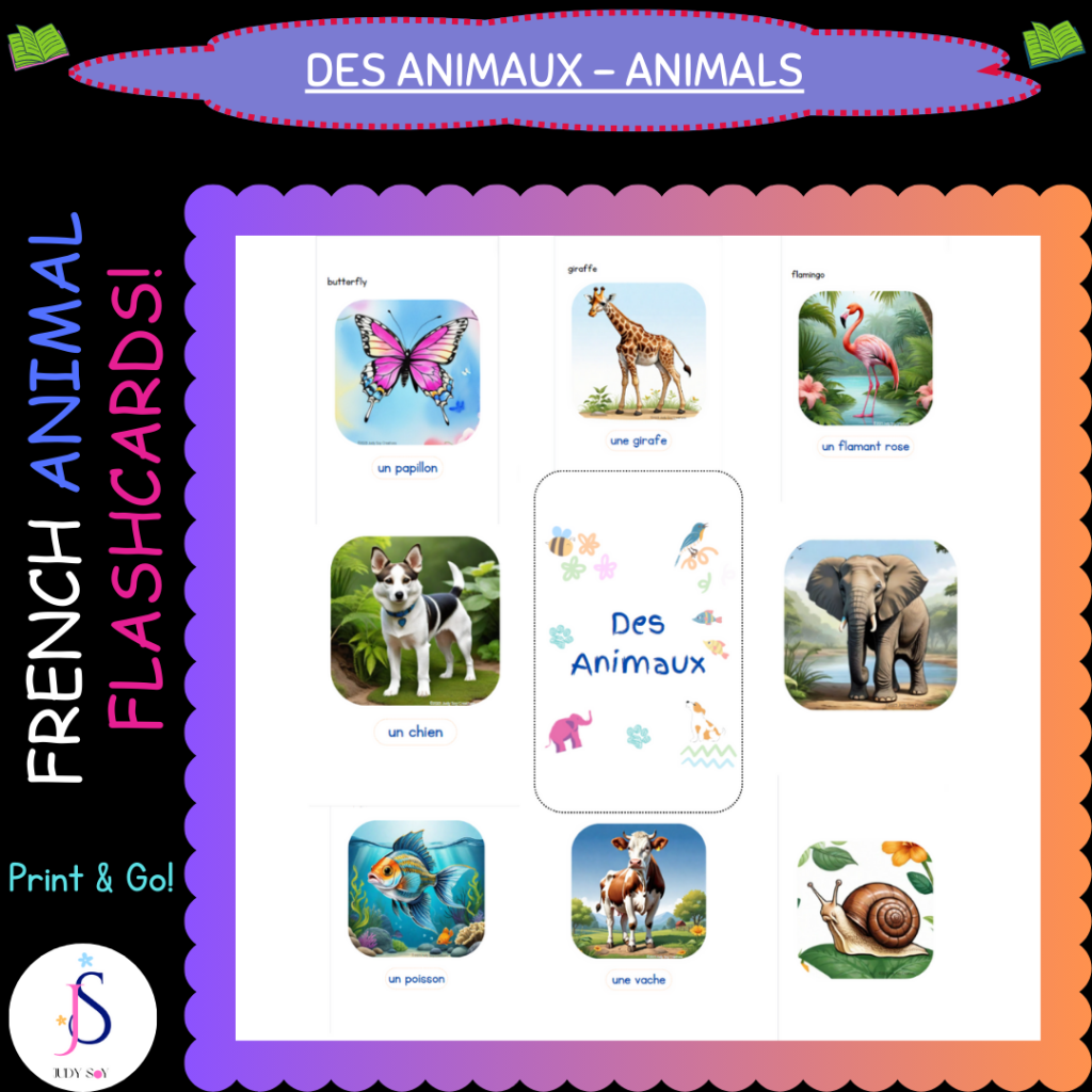 Des Animaux_French Animal Flashcards (3*5-inch Nature-Themed Animal ...