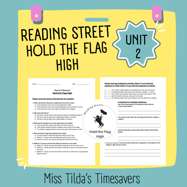 Hold the Flag High - Read and Respond Reading Street 5.1 - Made By Teachers