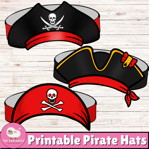 Printable Pirate Hats | Talk like a Pirate Day Craft Coloring Activity ...