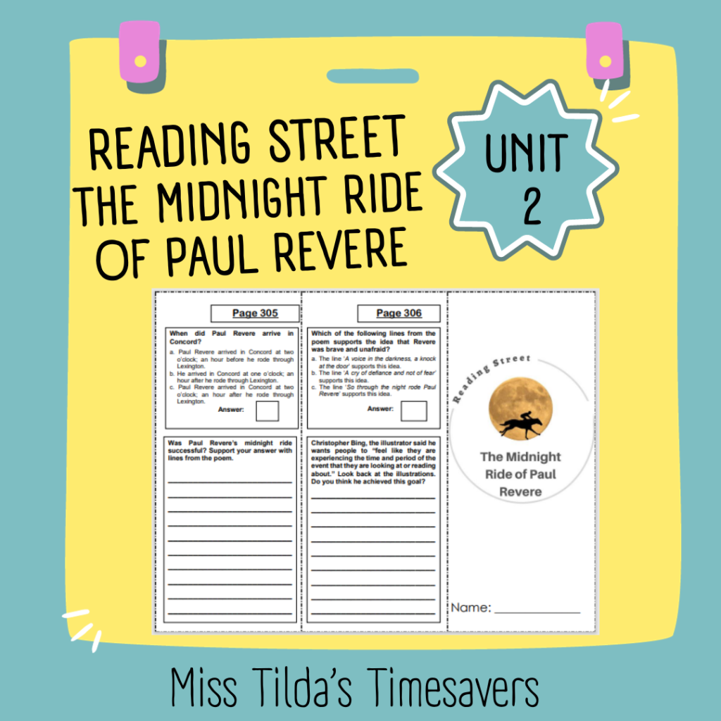 The Midnight Ride of Paul Revere - Reading St - Made By Teachers