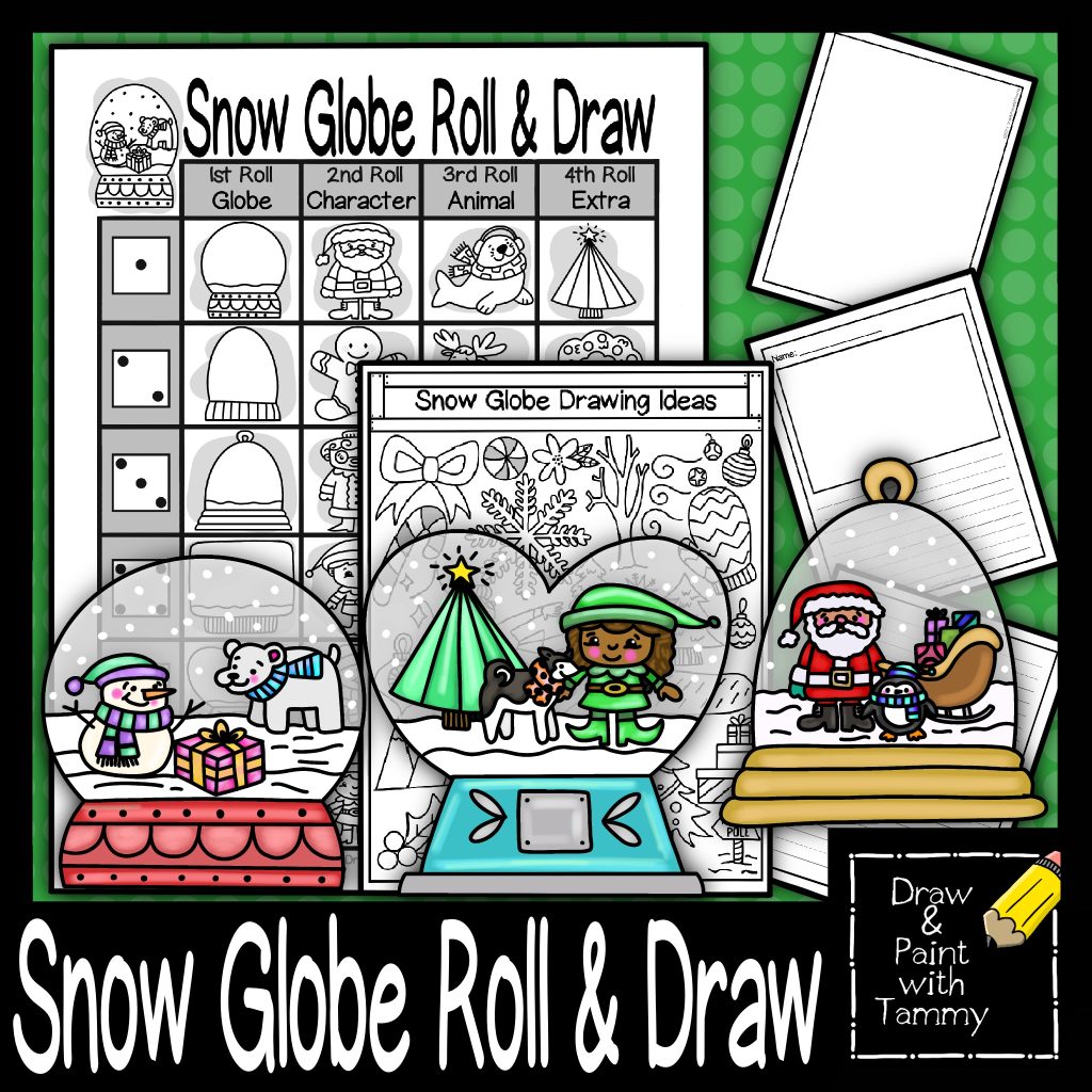 Roll a Snow Globe Christmas Roll and Draw Winter Art Game Art Sub ...