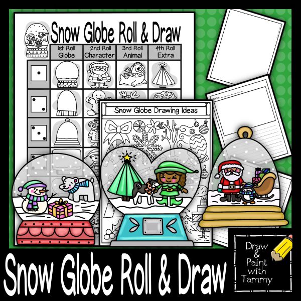 Roll a Snow Globe Christmas Roll and Draw Winter Art Game Art Sub ...