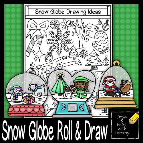 Roll a Snow Globe Christmas Roll and Draw Winter Art Game Art Sub ...