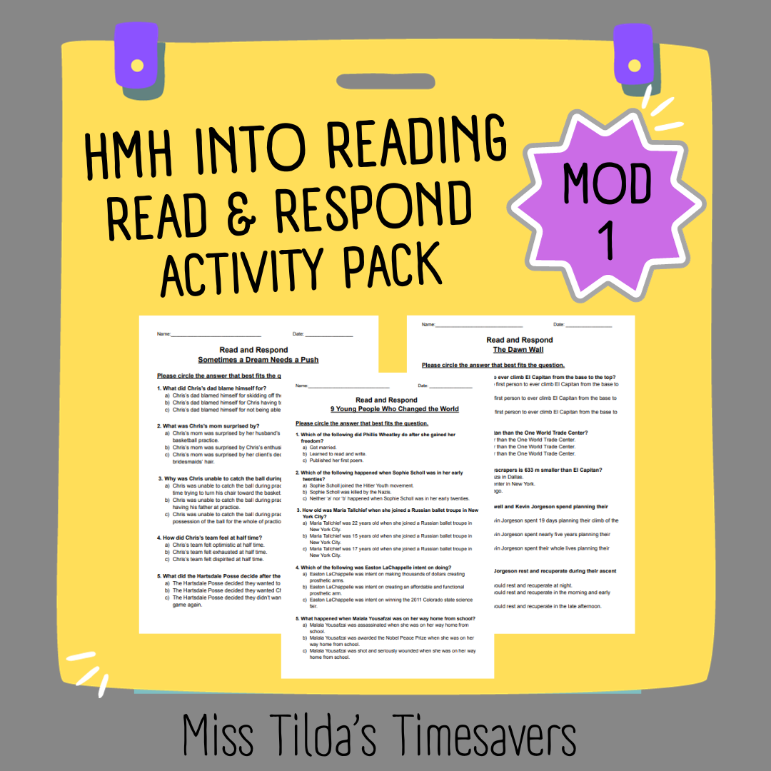 Read and Respond Activity Pack - Grade 5 Wonders: Unit 6 | Made By Teachers