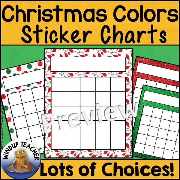Christmas Sticker Charts - Red and Green Incentive Reward Charts - Made ...